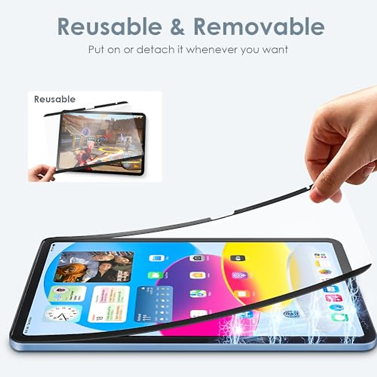 TiMOVO Magnetic Feel-Paper Screen Protector Compatible with iPad 10th Generation 10.9 Inch 2022, Removable, Reusable, Matte Film for All-New iPad 2022, Paper Felt, Anti Glare, Anti Scratch - 1 Pack