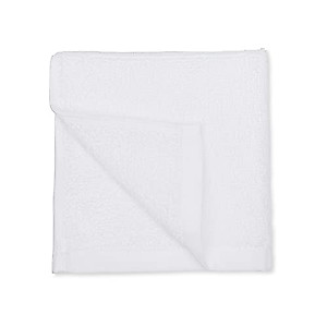 Amazon Basics 100% Cotton Terry Washcloths - White, 60-Pack
