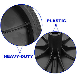 DOITOOL 2PCS Garbage Bin Wheels Replacement 7 inch Plastic Wheels Garbage Can Wheels Trash Can Dolly Rubber Wheels Trash Can Wheels Trash Bin Wheels Trash Can Accessories, 18.00X18.00X7.00CM, Black