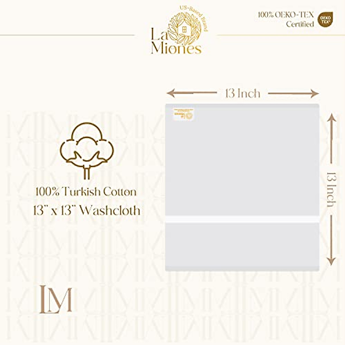 La Miones | 100% Turkish Cotton, Face Washcloths for Bathrooms | Quick Dry Wash Rags for Kitchen, Best for Makeup | Small Wash Cloths for Your Face and Body | Dark Gray