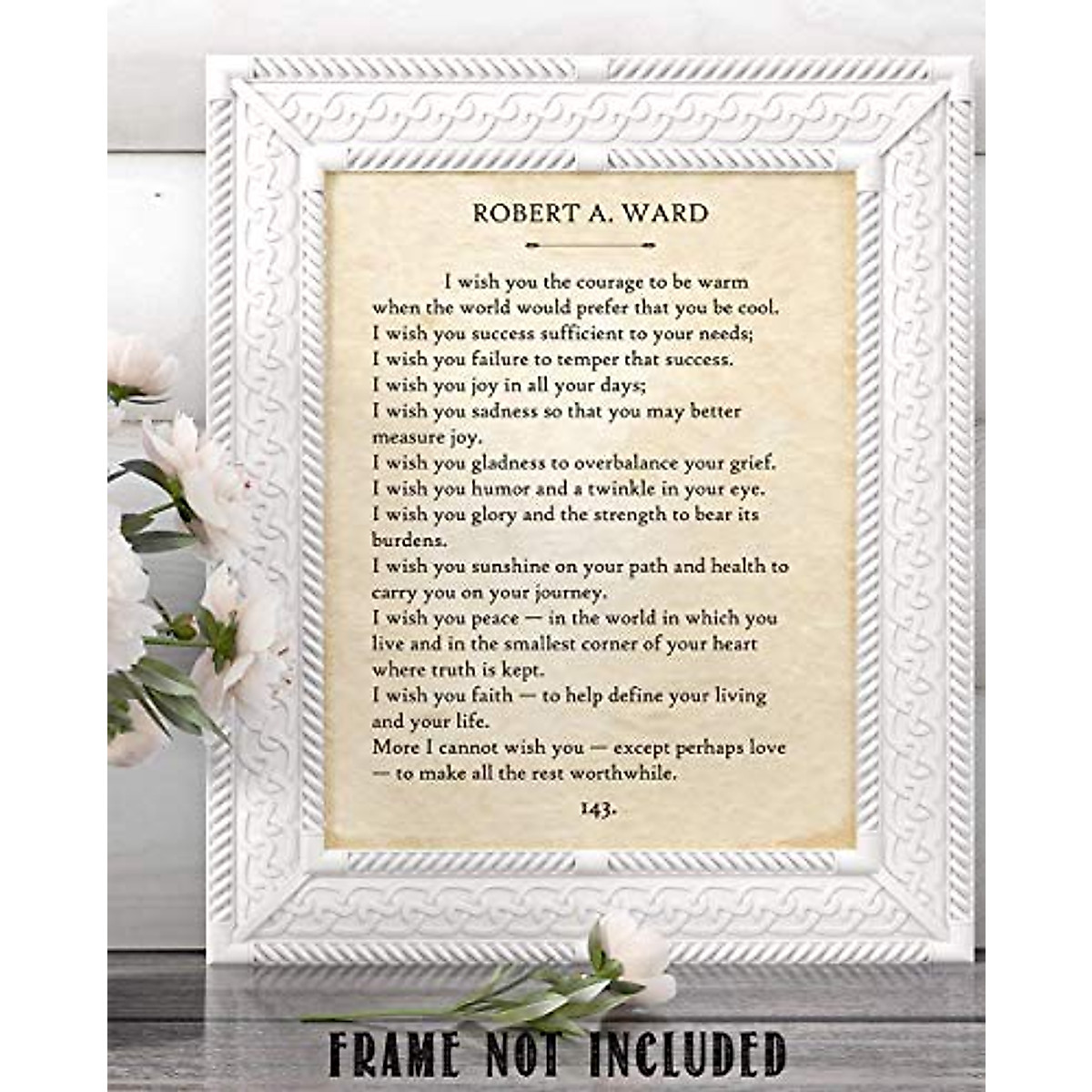 Robert Ward - I Wish You The Courage - Vintage Book Page Art Decor, School and Library Accessories, Inspirational Quote and Great for Classic Literature Book Lovers, 11x14 Unframed Print Poster