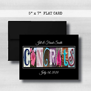 Couple Gift,Congrats Engagement Gift,Congrats Wedding Gift,Floral Letter Art,Personalized Anniversary Card