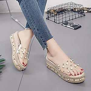 Clearance!Fashion Ladies Platform Wedge Platform Waterproof Platform Pearl Sandals,BBesty Women's Shoes,For Casual,Travel