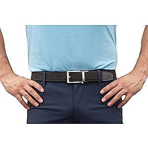 Nexbelt Braided Golf Belt with Ratchet Technology - Cut to Fit Braided Golf Belt for Men - PreciseFit Braided Stretch Golf Belt with 1 3/8" Width Strap - Grey