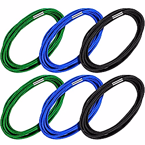 6 Pieces 8.2 Feet Trash Can Bands Colorful Elastic Garbage Can Band Loop Polyester Litter Box Band for Indoor and Outdoor Fits 13-80 Gallon Garbage Can Home Office School Supplies, 3 Colors