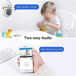 JOOAN 5G Light Bulb Security Camera, 360 Wireless Bulb Indoor Camera, 2K WiFi Camera for Home Security, Cloud & SD Card Storage, Color Night Vision, Smart Motion Detection, Sound Alarm