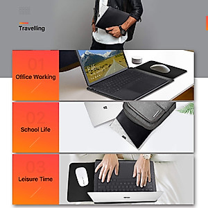 WALNEW 13.5" Sleeve for 13.5 Inch Microsoft Surface Laptop 5/4/3/2/1(2022/2021/2019/2018/2017 Released) Protective Soft Sleeve Case Cover Bag with Safe Interior and Exterior Mouse Pad, Black