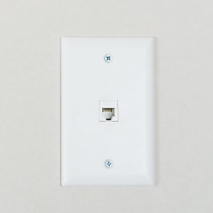 Legrand - OnQ Telephone Keystone Jack RJ25, 6P6C Insert, QuickConnect Universal Keystone Connector for Phone Connections, Rear Mount Snap-In Keystone Design, White, WP3473WH
