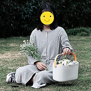 UUJOLY Plastic Storage Baskets with Handles, Shower Caddy Shelf Organizers Basket for Bathroom, Kitchen, Dorm Room, Yellow