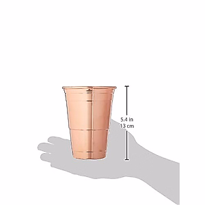 Silver One Stainless Steel Copper Finish Tumbler Shape Cocktail Moscow Mule Mug, 20 oz., Two Pack