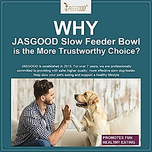 JASGOOD Slow Feeder Dogs Bowl for Large Dogs,Anti-Gulping Pet Slower Food Feeding Bowls Stop Bloat,Preventing Choking Healthy Design Dogs Bowl