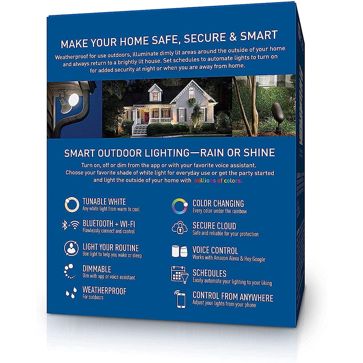 Cree Lighting Connected Max Smart Led Bulb Par38 Outdoor Flood Tunable White + Color Changing, 2.4 Ghz, Works With Alexa And Google Home, No Hub Required, Bluetooth + Wifi, 1Pk