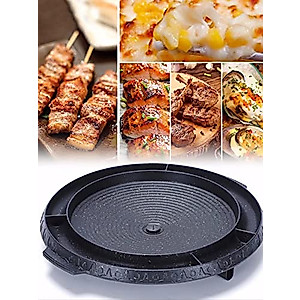 MILANGE Korean BBQ Grill Pan 14.17" Non-stick Medical Stone Coating Surface Barbecue Grill plate Smokeless Stovetop Scratch-Resistant Multi Pan for Indoor and Outdoor Use