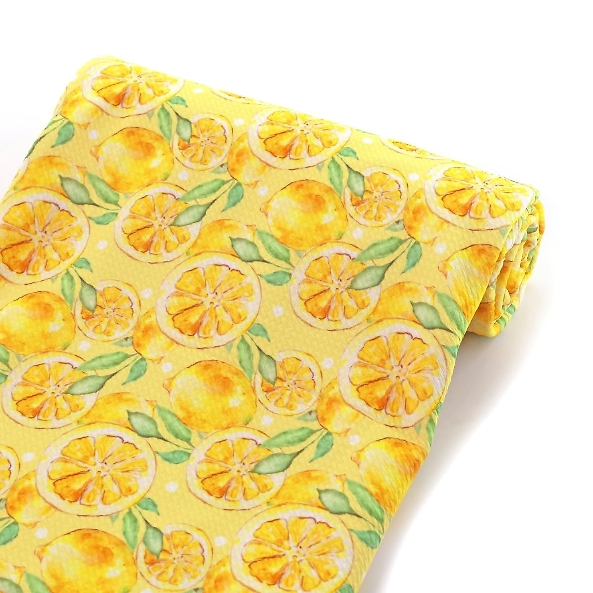 Summer Lemons Printed Liverpool Bullet Fabric Textured Knit 4 Way Stretch - 1 Yard