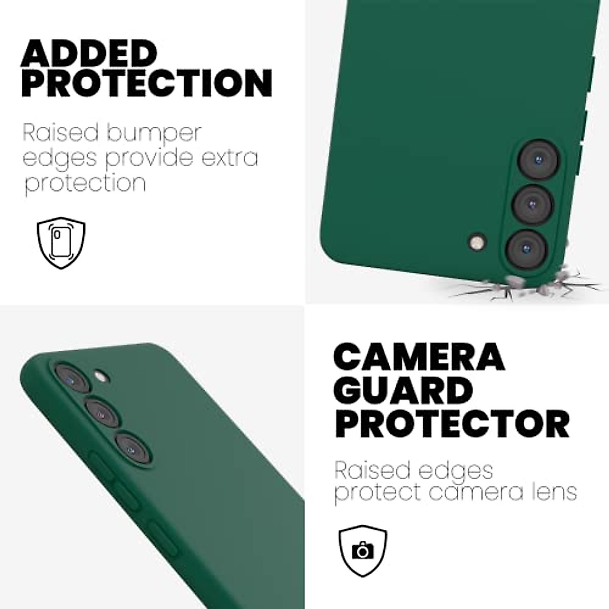 TR4U for Samsung Galaxy S23 Plus 5G Silicone Case Cover, Full-Body Protective Cover, Shockproof Phone Case for Samsung Galaxy S23 Plus 6.6" (2023) (Pine Green)