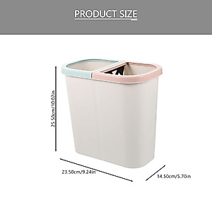 Ipetboom Sorting Trash Can Double Compartment Trash Can Bathroom Trash Can 2 Compartment Rubbish Can Outdoor Trash Can Bins Bathroom Garbage Can Plastic Office Cupboard White Ultra Thin