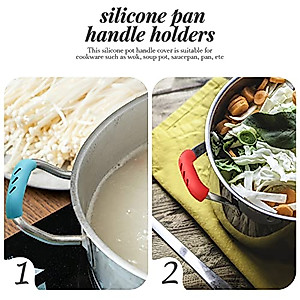 DOITOOL 10 Pairs Pan Grip Covers Silicone Pot Assist Handle Holder Non- Slip Skillet Handle Sleeves for Cast Iron Frying Pans Griddles Cookware