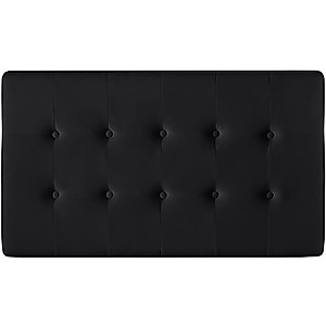 24KF Black Wall Mounted Tufted Button Twin Headboard,Soft Comfortable Velvet Padded Twin Size Headboard -6035-T-Black