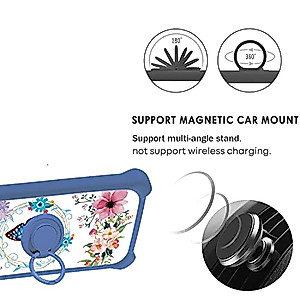 Case for Infinix Smart 6 Case Compatible with Infinix Smart 6 Phone Case Cover [with Tempered Glass Screen Protector][PC + TPU 2 in 1][Ring Support] [Luminous Effect] YGL-LHD