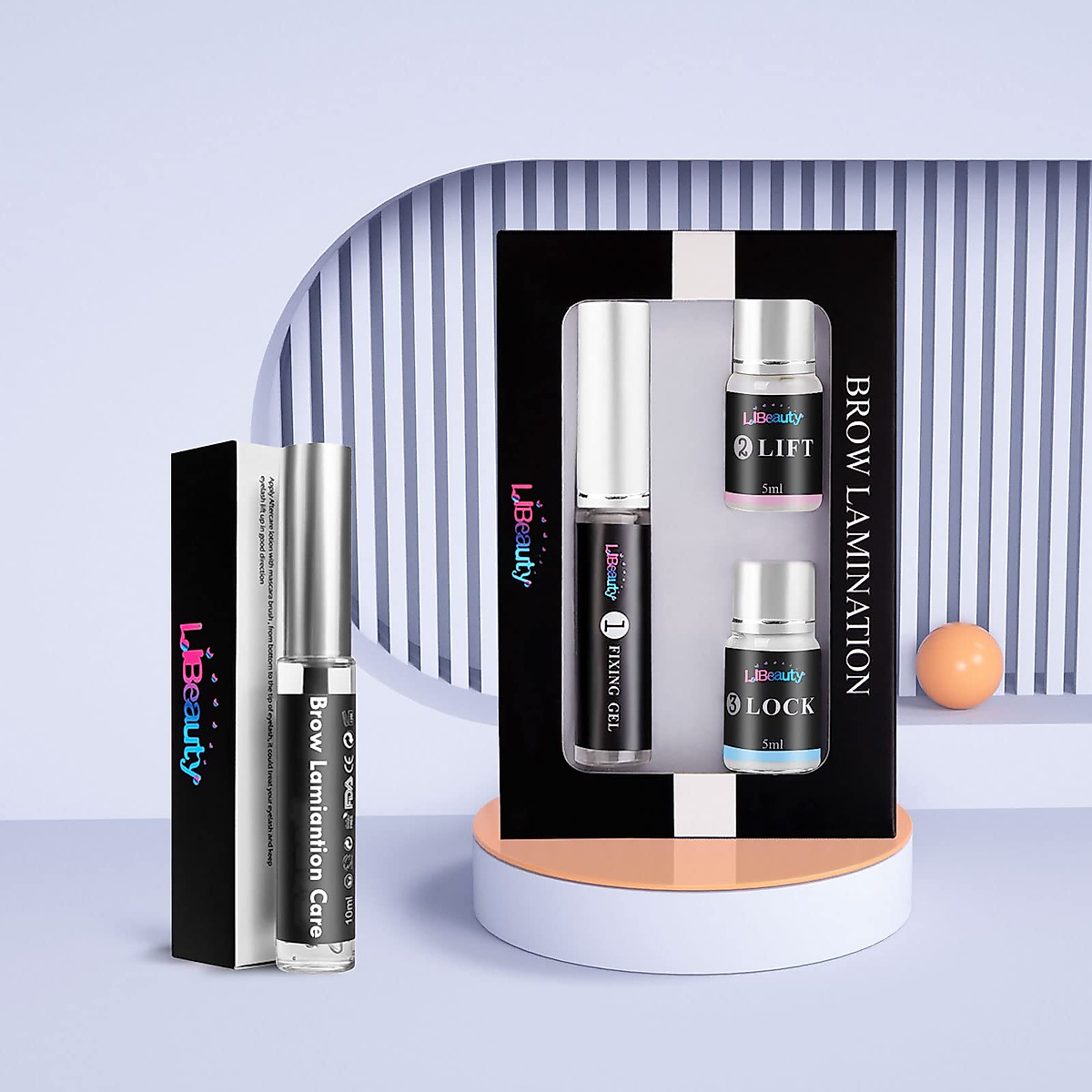 Libeauty Mini Eyebrow Lamination Kit,Long-lasting Fuller Brow Volume,Apply to DIY Eyebrow Perming at Home or Professional Salon with Eyebrows Raincoat Care Solution