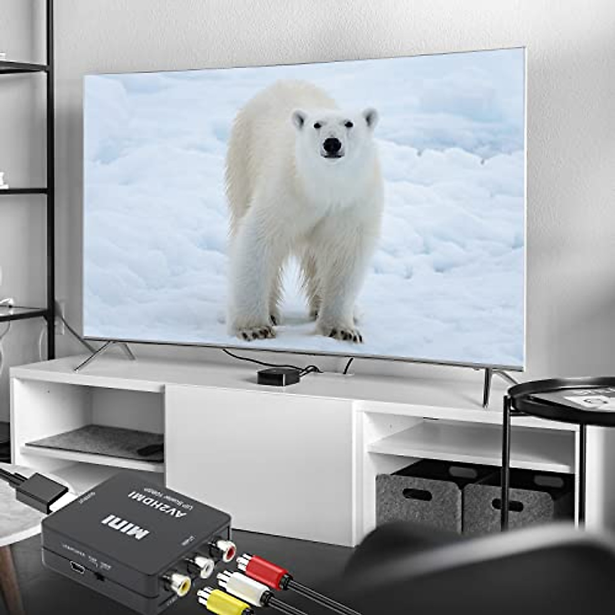 Sorthol RCA to HDMI Converter, AV to HDMI 1080P Composite CVBS AV to HDMI Video Audio Converter Adapter for PAL/NTSC for PC Laptop Xbox PS4 PS3 TV STB VHS VCR Camera DVD