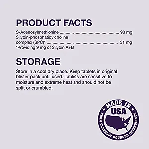 Nutramax Denamarin Liver Health Supplement for Small Dogs and Cats - with S-Adenosylmethionine (Same) and Silybin, 30 Tablets