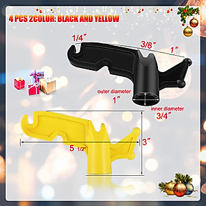 Amyhill 4 Pcs Multi Purpose Plastic Utility Hook Screw on Extension Pole Attachments Handy Twist Pole Hook with Standard Threading for Hanging Bird Feeders Broom Handles Christmas Tree Lights