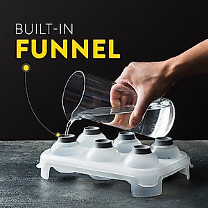 SVERES Large Round Ice Cube Mold | Leak-Free Whiskey Ice Cubes Mold | Top Fill Silicone Round Ice Cube Molds & Easy Release Ice Ball Maker | BPA-Free Big Ice Cube Molds Makes 2.5in Sphere Ice ball