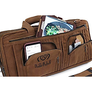 Waxed Canvas Chef Knife Bag Holds 19 Knives PLUS Knife Steel Meat Cleaver and Large Storage Compartments! Our Most Durable Professional Line Knife Carrier Includes Custom Padlock! (Bag Only) (Khaki)