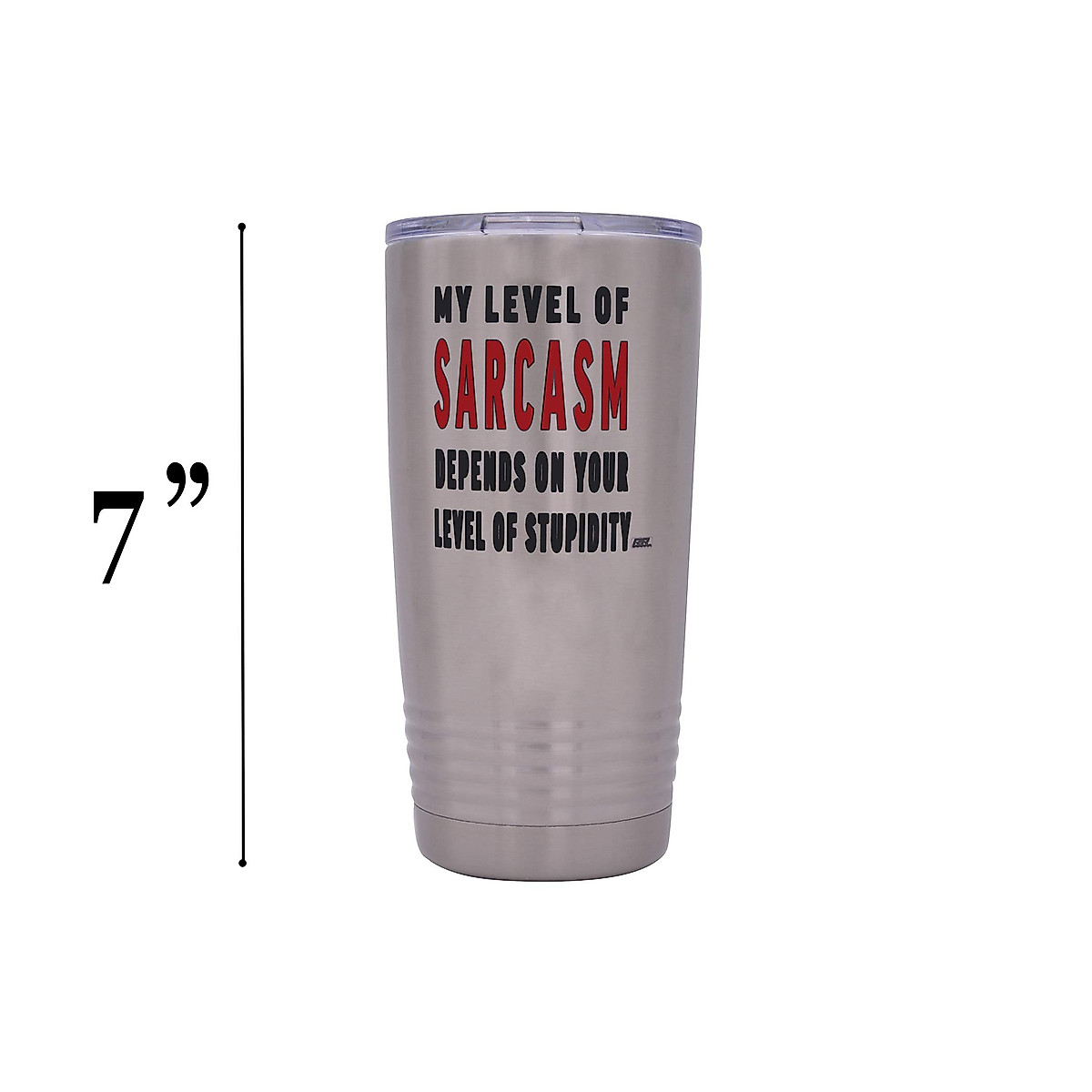Rogue River Tactical Funny Sarcastic Office Work 20 Oz. Travel Tumbler Mug Cup w/Lid Vacuum Insulated Hot or Cold Level of Sarcasm