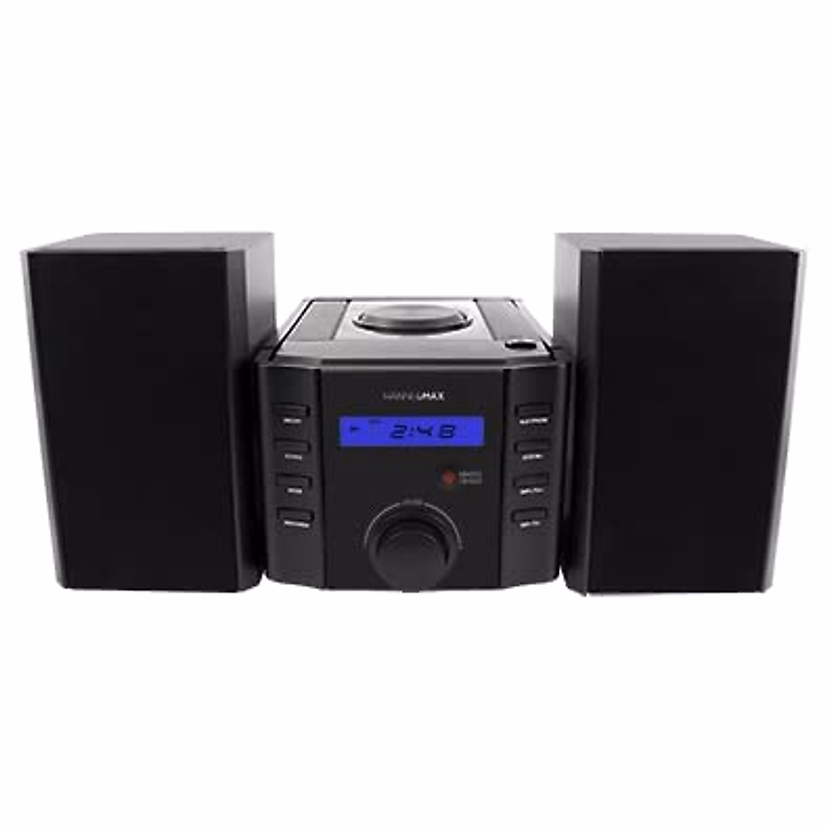 HANNLOMAX HX-1086CD CD Music System with AM/FM Radio, Aux-in, Twin Detachable Wooden Speaker Box, AC Operation only.