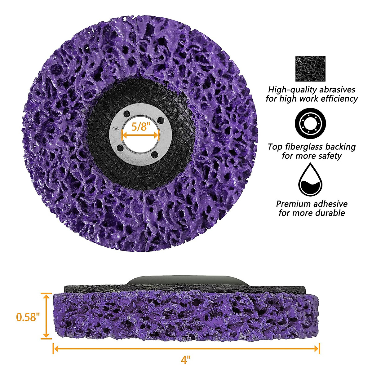 LIZMOF Stripping Wheel, Strip Discs for Angle Grinder, Rust Remover Wheel for Clean and Remove Paint Rust and Oxidation，4'' x 5/8'', 5PACK