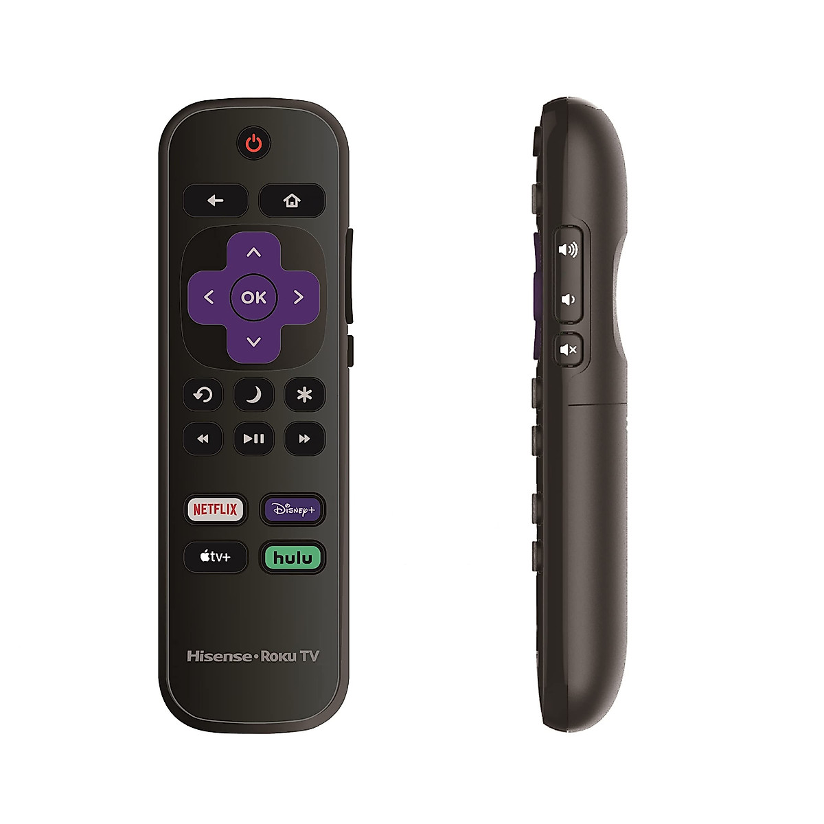 2 Pack - OEM Replacement Remote Control fit for All Hisense Roku TV Smart 4K Ultra HDTV 【Only Works with Hisense Roku TV, Not for Roku Stick and Roku Box】 (Netflix/Disney Plus/Apple TV+ / Hulu)