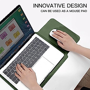 TAIKESEN Laptop Sleeve Case Computer Bag for New MacBook Air 15 A2941 Pro 16 inch 2023-2019 M2 A2780 M1 A2485 Pro/Max A2141/Pro Retina 15 A1398, 15-16 inch Notebook, PU Bag with Small Case, Green