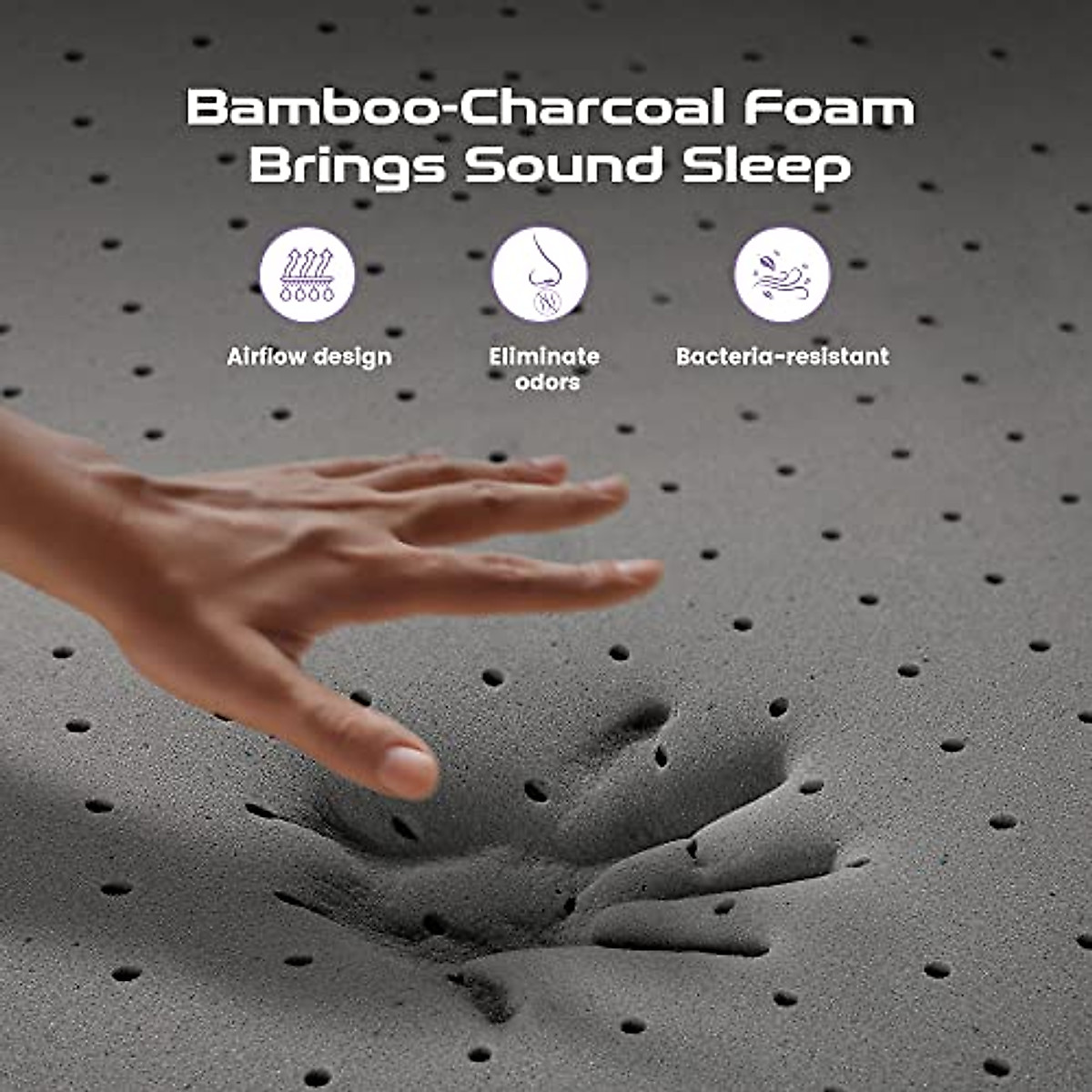 Sersper 12 Inch Bamboo Charcoal Cooling Gel Memory Foam Full Mattress -Medium Plush - with Moisture Wicking Cover and Edge Support for Motion Isolating - Made in North America