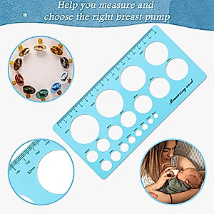 Fuyamp Nipple Ruler,2 Pack Silicone Nipple Ruler with Soft Flange Size Measure Breast Flange Measuring Tool Breast Pump Sizing Tool New Mothers Musthaves(Blue)