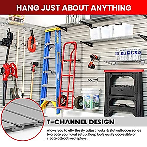 Slatwall Panel Garage Wall Organizer: Heavy Duty Wall Mounted PVC Wall Rack, Interlocking Slat Wall Paneling for Garage Wall Storage, Slatwall Board, Slatwall Shelves System - 3 Color Samples