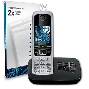 Bruni Screen Protector compatible with Gigaset C430 Protector Film, crystal clear Protective Film (2X)