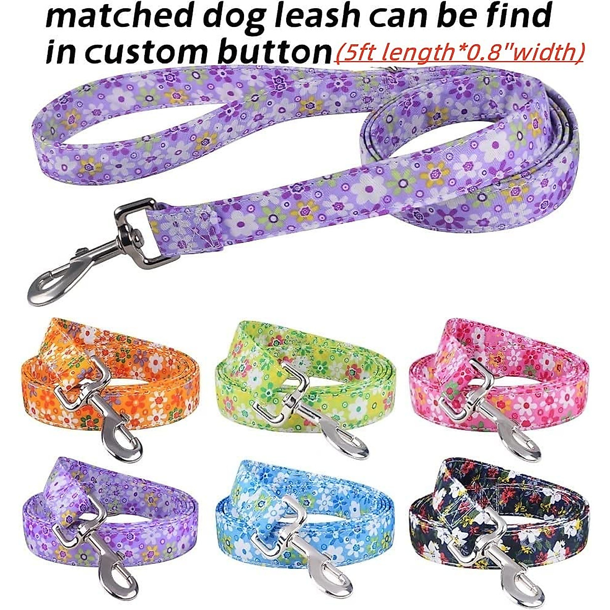 Moonpet Personalized Colorful Custom Dog Collar with Engraved ID Name and Phone Number Plate/Customized Dog Collars for Puppy Small Medium Large X-Large Boy Girl Dogs