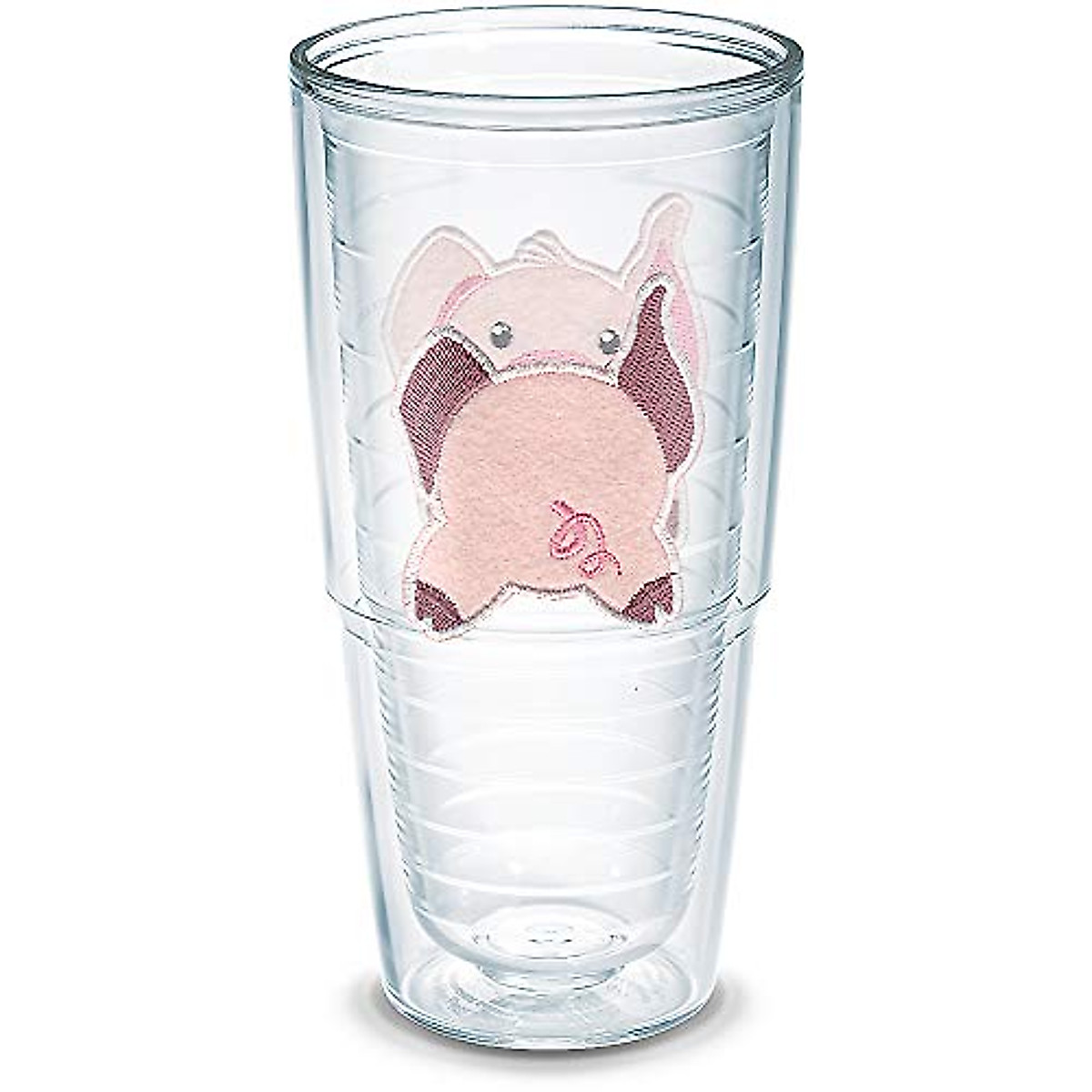 Tervis Front & Back Pig Made in USA Double Walled Insulated Tumbler Travel Cup Keeps Drinks Cold & Hot, 24oz - No Lid, Clear