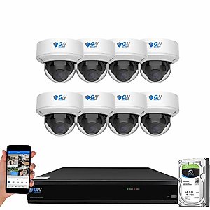GW Security Cameras System 8CH (3840x2160) HD-TVI 4K CCTV DVR with 8 Weatherproof 8MP 100ft Night Vision UltraHD 4K 2.8-12mm Varifocal Zoom Surveillance Cameras, Email Alert with Snapshot