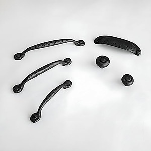 Hickory Hardware 1 Pack Solid Core Kitchen Cabinet Knobs, Luxury Cabinet and Dresser Knobs, Handle Pulls for Doors & Drawers, 1-1/2 Inch, Black Iron, Refined Rustic Collection