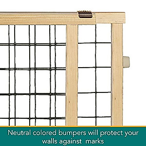 MYPET North States 50" Extra Wide Wire Mesh Petgate. Hassle free install with no tools. Pressure Mount. Fits 29.5"-50" wide (31" Tall, Sustainable Hardwood)