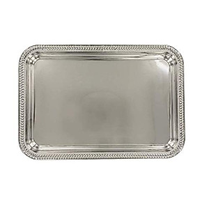 2 Square Silver Nickel-Plated Serving Trays. Silver Wedding Dinner Party Platter. Charging Plates. Hors D’oeuvres and Desserts Tray. Metal Serving Tray (9x12)