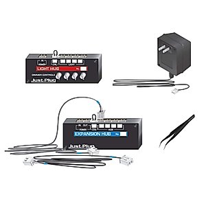 Woodland Scenics Just Plug Lighting System, Light Hub, Expansion Hub, and Power Supply with MYD Curved Tweezers