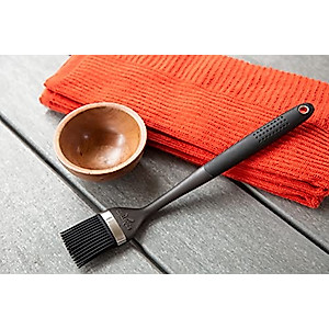 GRILLHOGS Silicone Sauce Basting Brush, Premium Soft Touch Handles, Pastry and Oil Brush & Barbecue Grilling, Dishwasher Safe & Heat Resistant, Set of 2 (7.5" & 12")