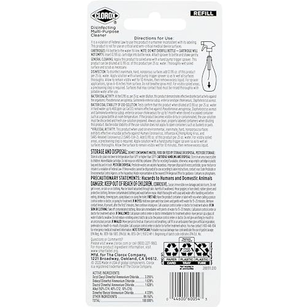Clorox Disinfecting Multi-Purpose, Household Essentials, Cleaning Refills for Clorox Multi-Purpose Cleaning System, 2 Count