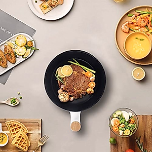 Audecook Electric Hot Pot with Steamer, 1.8L Portable Mini Travel Cooker, Multifunctional Non-Stick Electric Skillet for Stir Fry/Stew/Steam, Perfect for Ramen Noodles/Pasta/Egg/Soup/Oatmeal