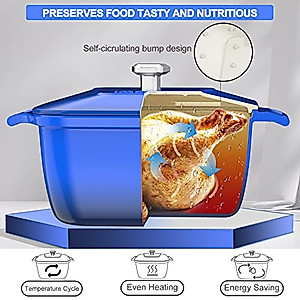 imarku Dutch Oven Pot with Lid, 3.5 QT Enameled Cast Iron Dutch Oven for Sourdough Bread Baking, Braising, Frying, Nonstick Dutch Ovens with Dual Handles, Oven Safe, Blue