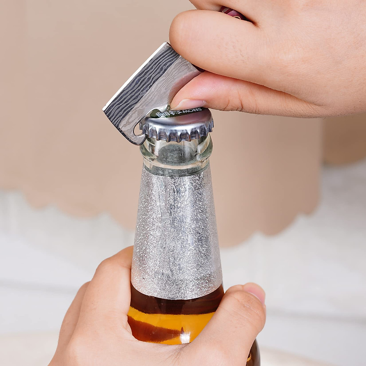 9Pcs Damascus Pocket Knife Set Mini Chef Knife Set Mini Kitchen Chef Knife Tiny Chef Knife Set Tiny Knife Keychain Small Knife for Package Opener Box Cutter